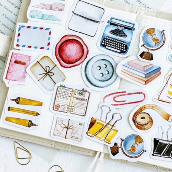 Office | Crafting School Office Supply Stickers 46 Flake Stickers ...